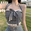 Sexy Halter Plaid Sling PL51502 – pastelloves